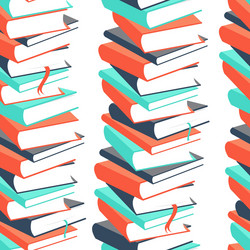 Bookshelf seamless pattern with books Royalty Free Vector