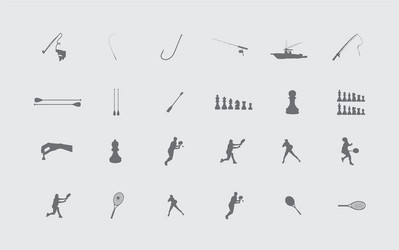 24 sports miscellaneous designs Royalty Free Vector Image