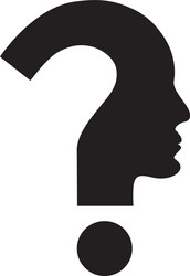 Question mark icon business with female face Vector Image
