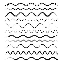 Set of different wavy line dividers Royalty Free Vector