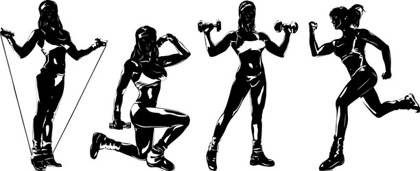 Young strong woman training Royalty Free Vector Image