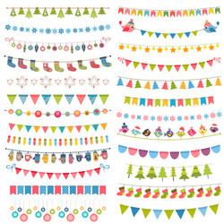 Bunting and garland set Royalty Free Vector Image