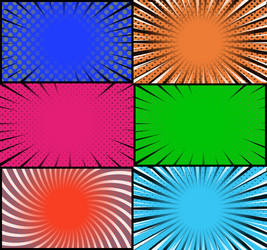 Comic book colorful frames background Royalty Free Vector