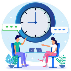 Graphic cartoon character partner communication Vector Image