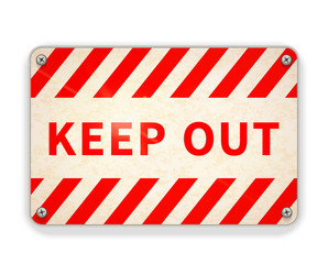 Keep out vintage rusty metal sign Royalty Free Vector Image