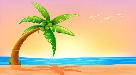 An ocean and a beach Royalty Free Vector Image