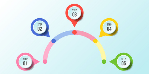 Semi circle infographic chart design template set Vector Image