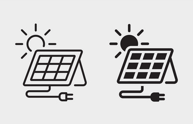 Solar panel icon on white background Royalty Free Vector