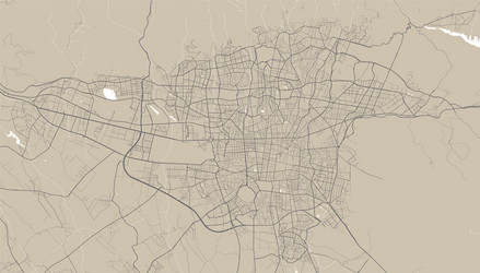 Tehran map detailed city poster Royalty Free Vector Image