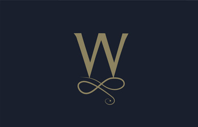 Monogram elegant vintage w alphabet letter logo Vector Image