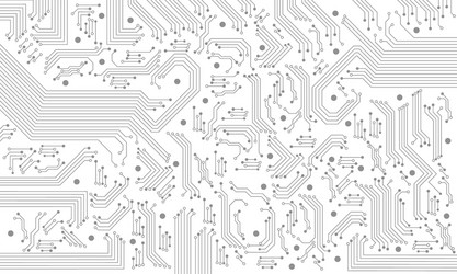Black line circuit technology on white design Vector Image
