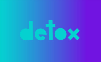 Detox lettering logo design isolated hand Vector Image