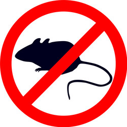 Warning sign no rats prohibition Royalty Free Vector Image