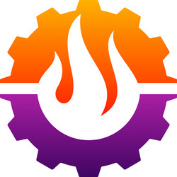 Fire with gear logo flame design template Vector Image
