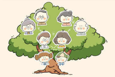 Nice family tree with several generations Vector Image