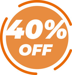 40 percent discount sign icon sale symbol Vector Image
