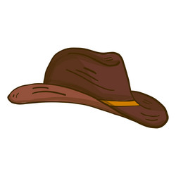 Cowboy hat front view cartoon Royalty Free Vector Image