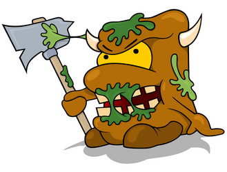 Drawing of a garbage monster Royalty Free Vector Image