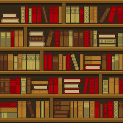 Library book shelf seamless background Royalty Free Vector