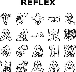 Reflex of human neurology system icons set Vector Image