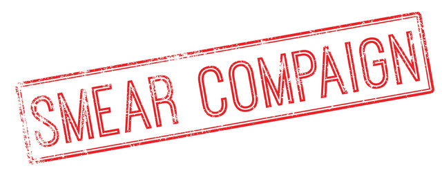 Smear campaign red rubber stamp on white Vector Image