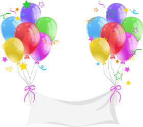 Birthday celebration card with colorful balloons Vector Image