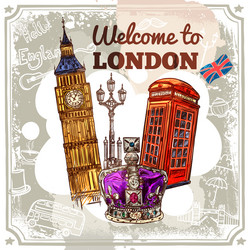 London touristic poster Royalty Free Vector Image