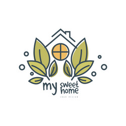Sweet home logo design eco friendly house concept Vector Image