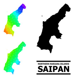 Flat map saipan island with name Royalty Free Vector Image
