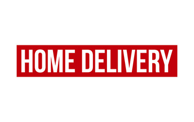 Red home delivery rubber stamp seal Royalty Free Vector