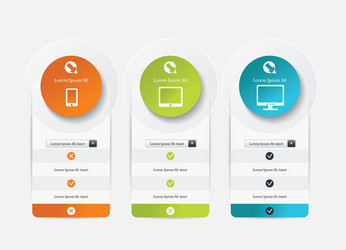 Price list widget with 3 payment plans for online Vector Image