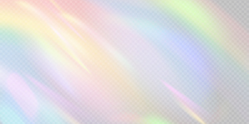 Rainbow light prism effect transparent background Vector Image