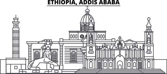 Ethiopia addis ababa monument to the lion Vector Image