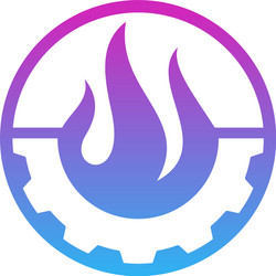 Fire with gear logo flame design template Vector Image