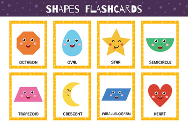 Cute shapes characters for kids collection Vector Image