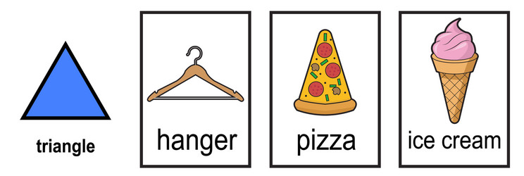 2d shape matching shape to real life object Vector Image