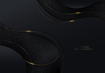 Abstract elegant black and gold wave lines Vector Image