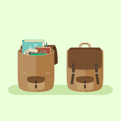 Brown leather backpack Royalty Free Vector Image