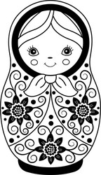 Black and white matryoshka Royalty Free Vector Image