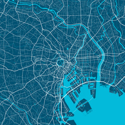 Tokyo map detailed city poster Royalty Free Vector Image