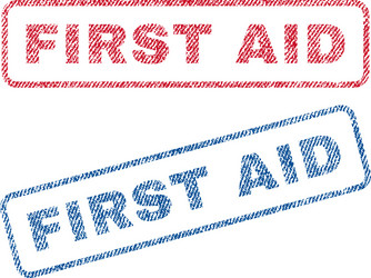First aid rubber stamps Royalty Free Vector Image