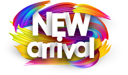 New arrival paper poster with colorful brush Vector Image