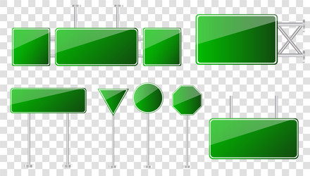 Road green traffic sign Royalty Free Vector Image