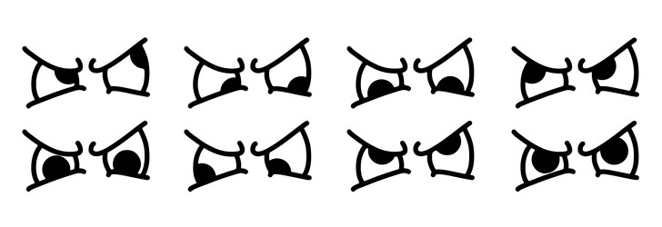 Angry eyes silhouette Royalty Free Vector Image