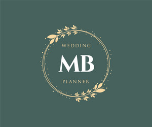 Mb initials letter wedding monogram logos Vector Image
