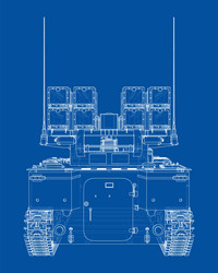 Military track missile system Royalty Free Vector Image