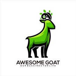 Cute goat cartoon logo icon Royalty Free Vector Image
