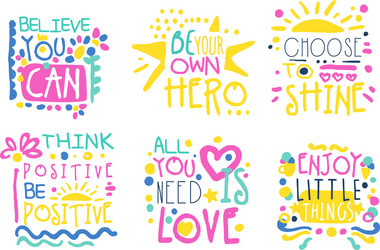 Inspirational motivational quotes collection set Vector Image