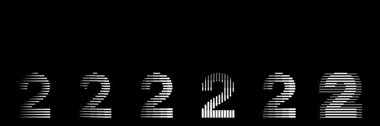 Number two 2 logo lines abstract modern art Vector Image