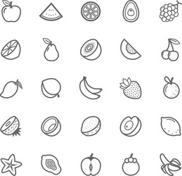 Set of thin line stroke fruit icon Royalty Free Vector Image